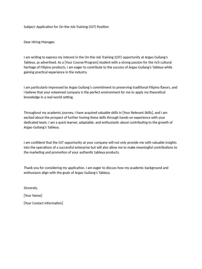 Application Letter Sa Guilang | PDF