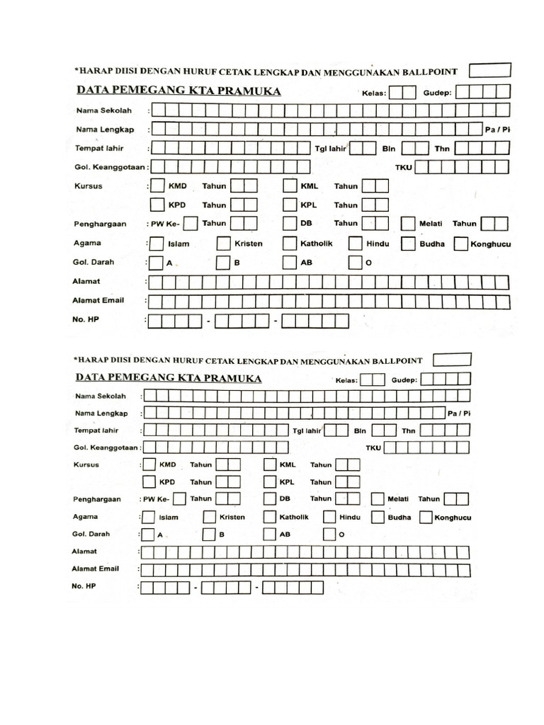 Formulir Pramuka | PDF