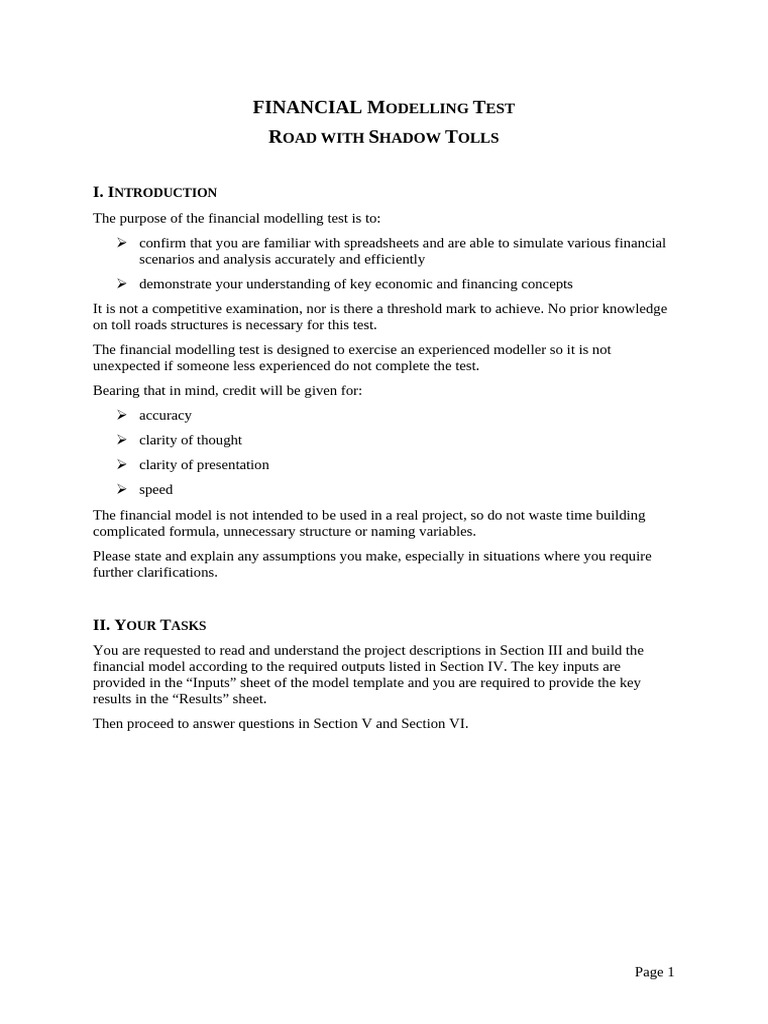 Financial Modelling Test Instructions (1) | PDF | Interest | Bonds ...