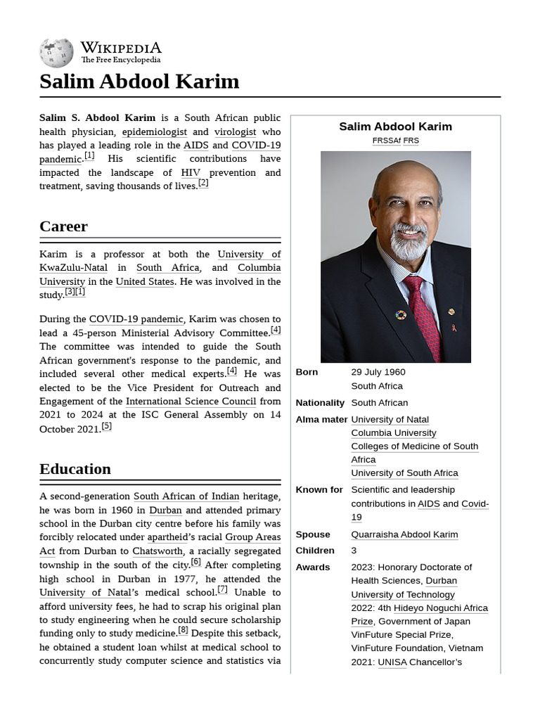 Salim_Abdool_Karim | PDF | Medicine | Health Sciences