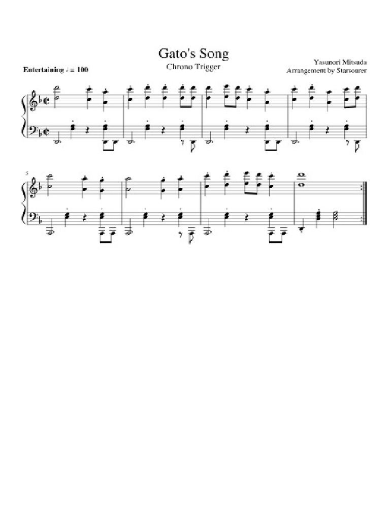 Gato's Song - Chrono Trigger | PDF