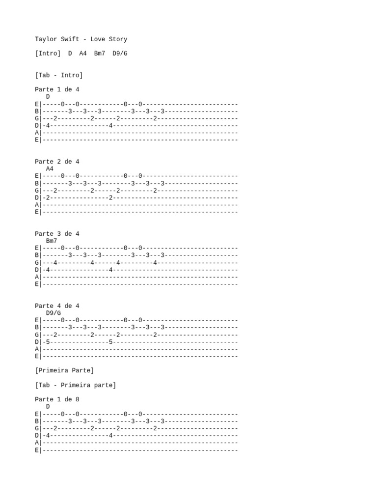 Taylor Swift Love Story Chords & Lyrics | PDF