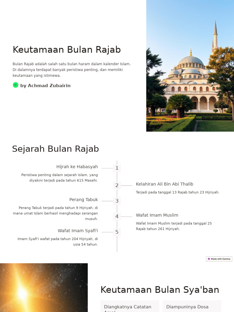 Keutamaan Bulan Rajab | PDF