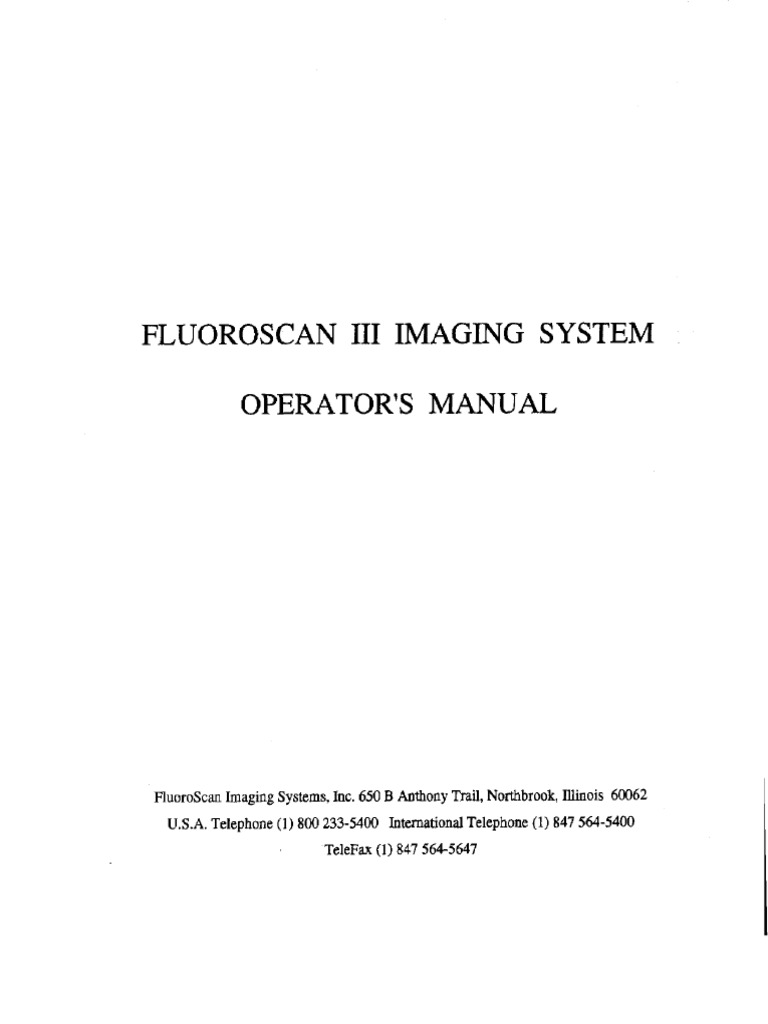 Fluoroscan III Imaging System - Om | PDF