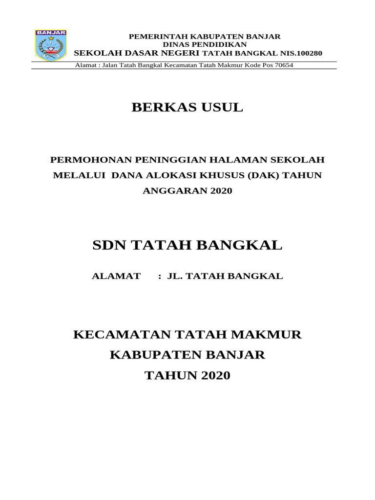Usul Peninggian Halaman SDN TTB | PDF