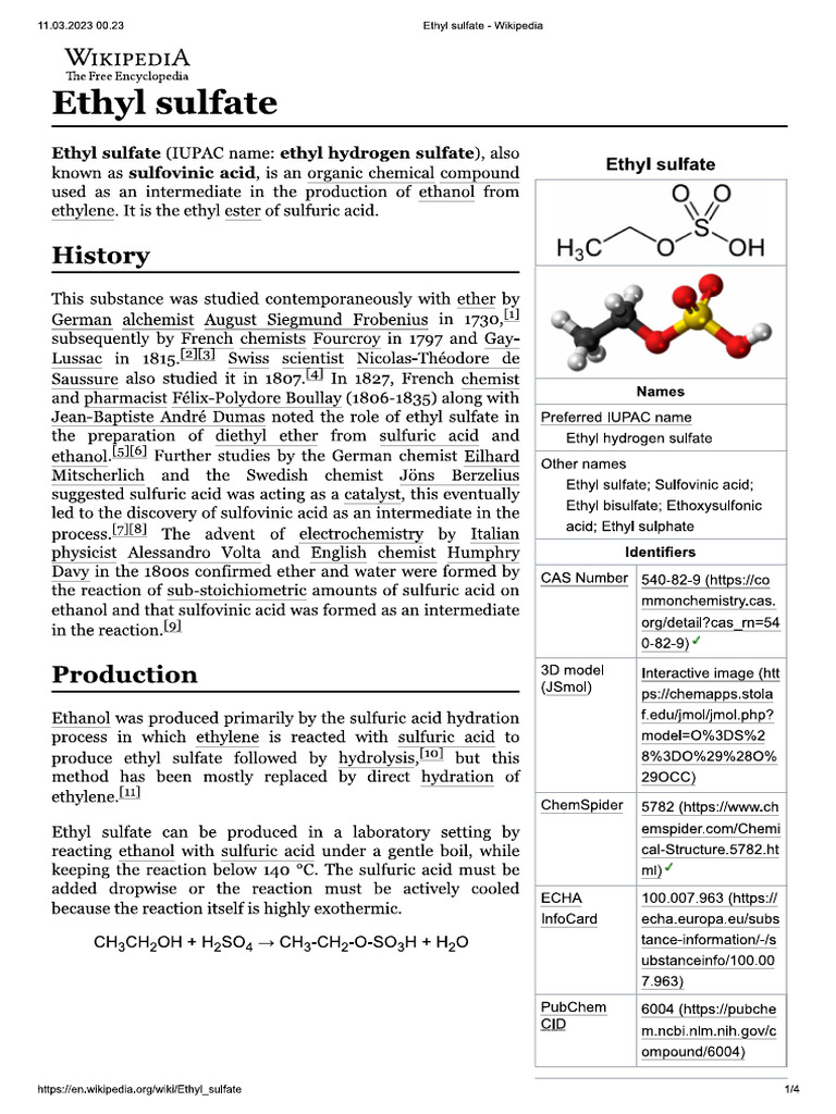 (Sodium) Ethyl Sulphate | PDF
