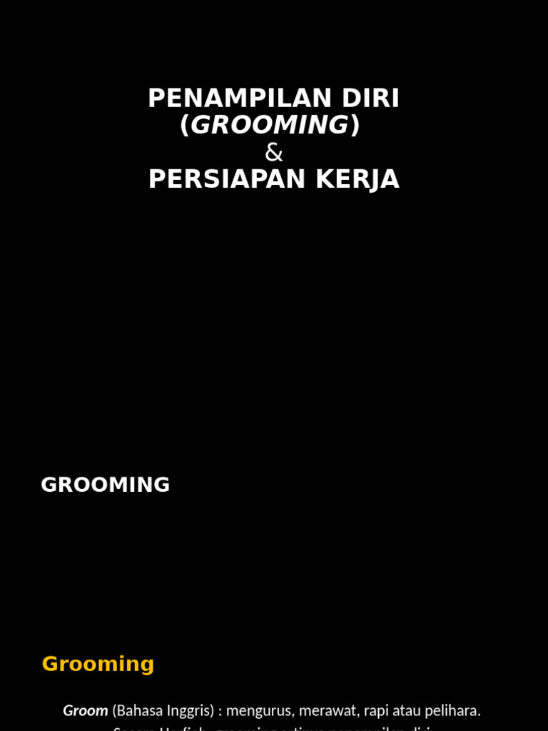 5 - Penampilan Diri (Grooming) | PDF