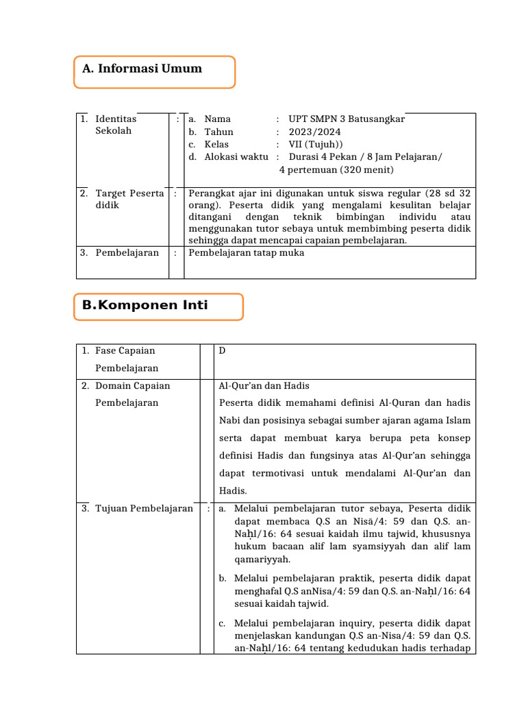 Modul Ajar BAB 1 | PDF