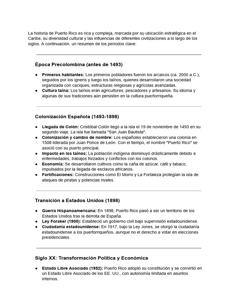 La Historia de Puerto Rico | PDF | Puerto Rico | Comunidad (área ...