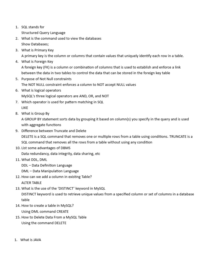 Viva Questions | PDF | Sql | Databases