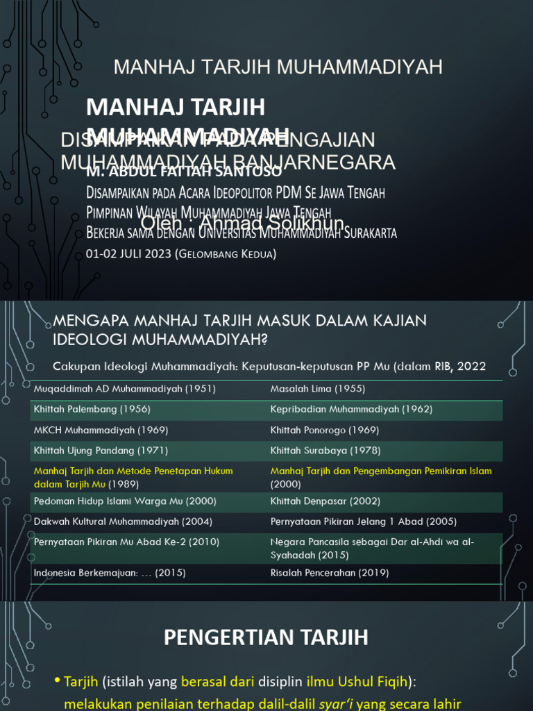 Manhaj Tarjih Muhammadiyah | PDF