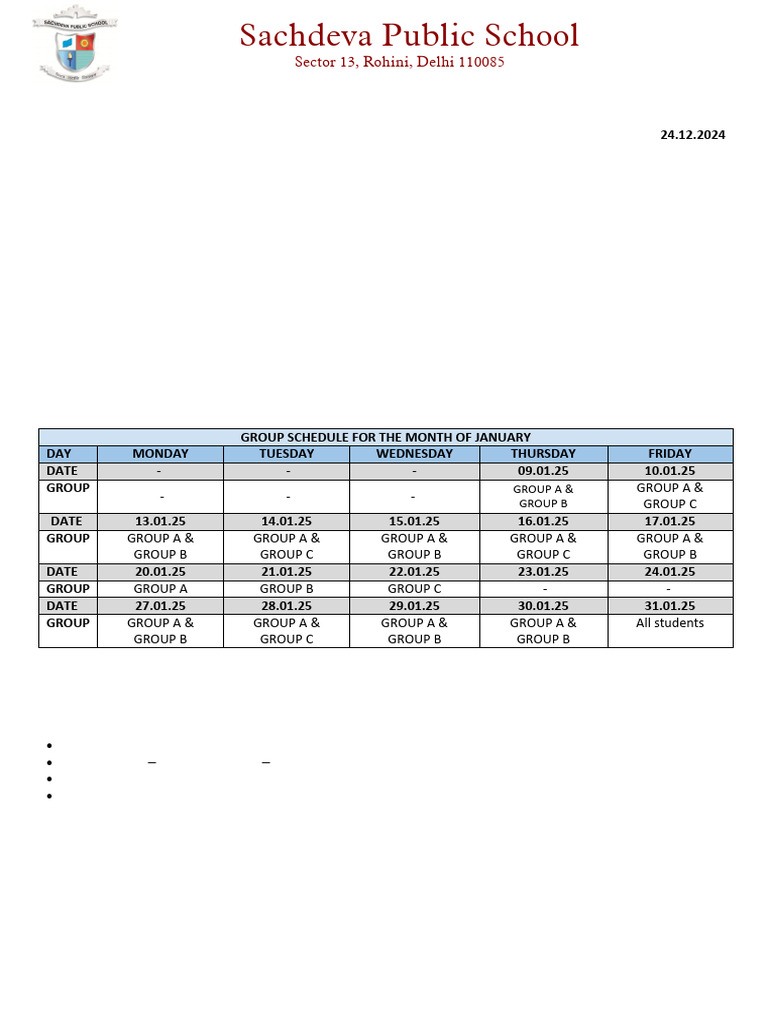 Class X Revision Schedule | PDF
