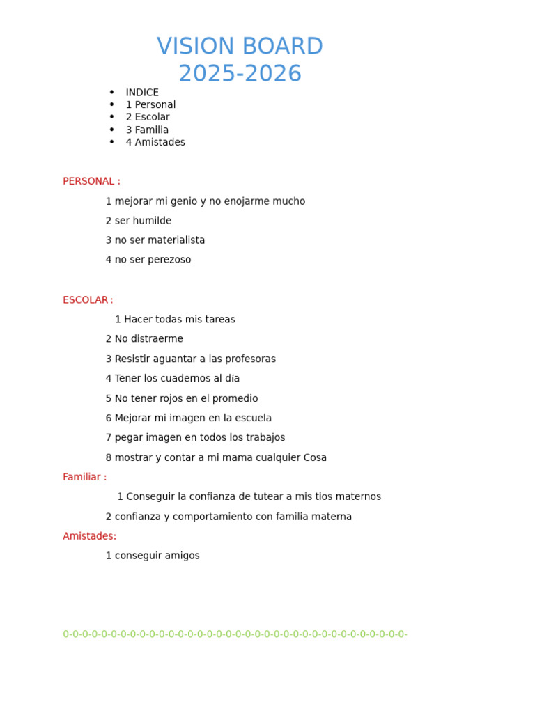 Vision Board 2025-2026: Metas Personales | PDF
