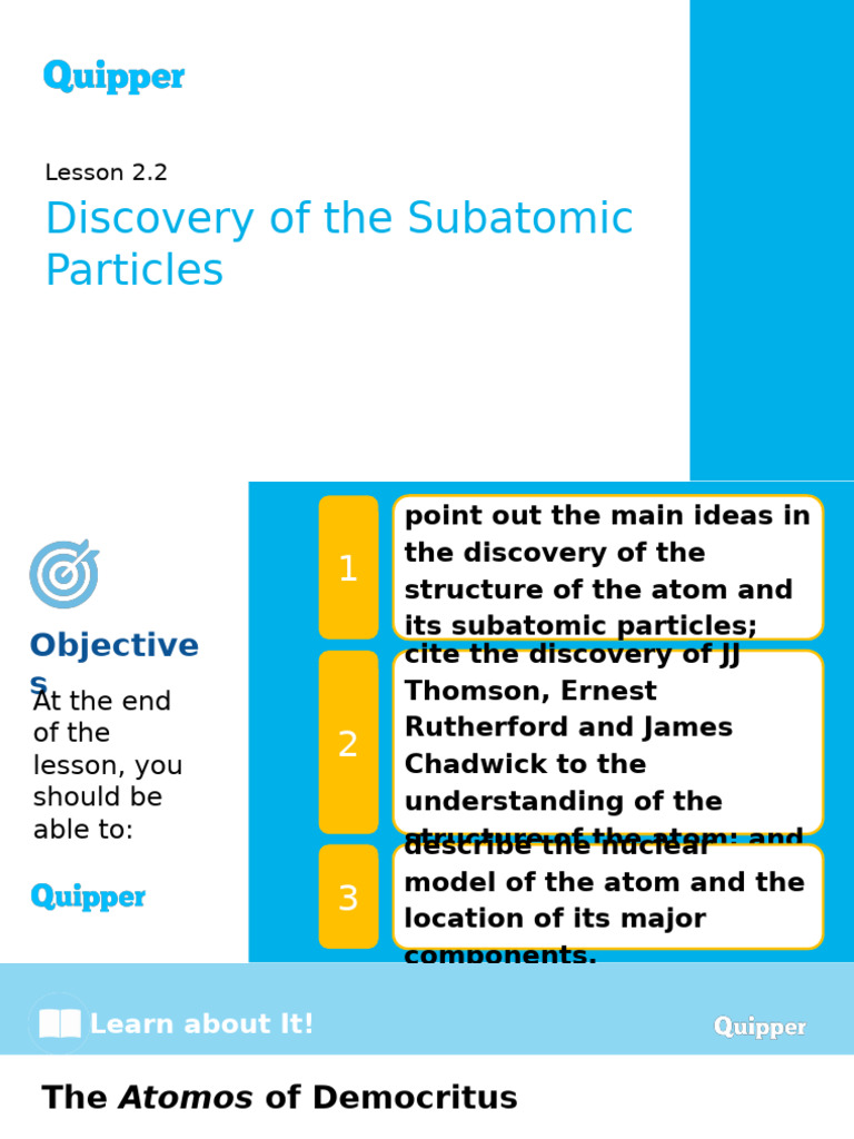 Physical Science SHS 2.2 Discovery of The Subatomic Particles | PDF ...