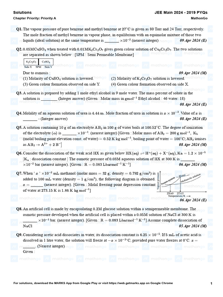 Solutions | PDF | Mass Concentration (Chemistry) | Mole (Unit)