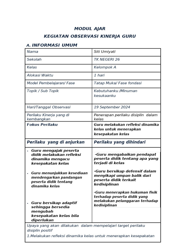 MODUL - OBSERvasi Siti Umiyati | PDF