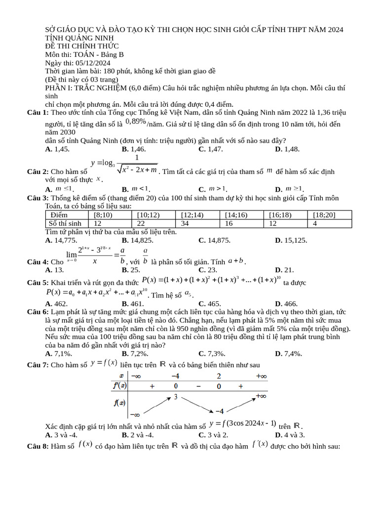 HSG Quang Ninh 2024-Toan CT-Bang B | PDF