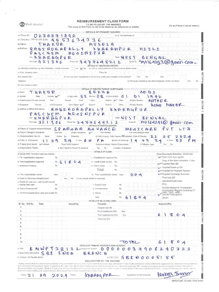 TATA AIG Reimbursement - Compressed | PDF