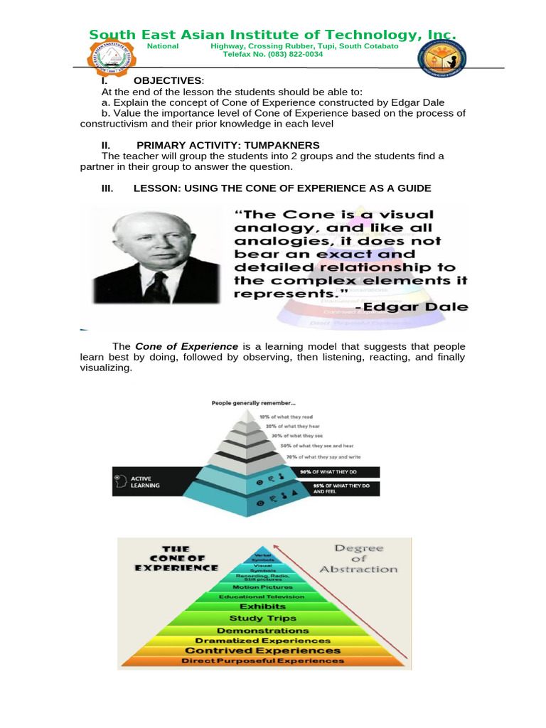 CONE-OF-EXPERIENCE | PDF | Cognition | Learning