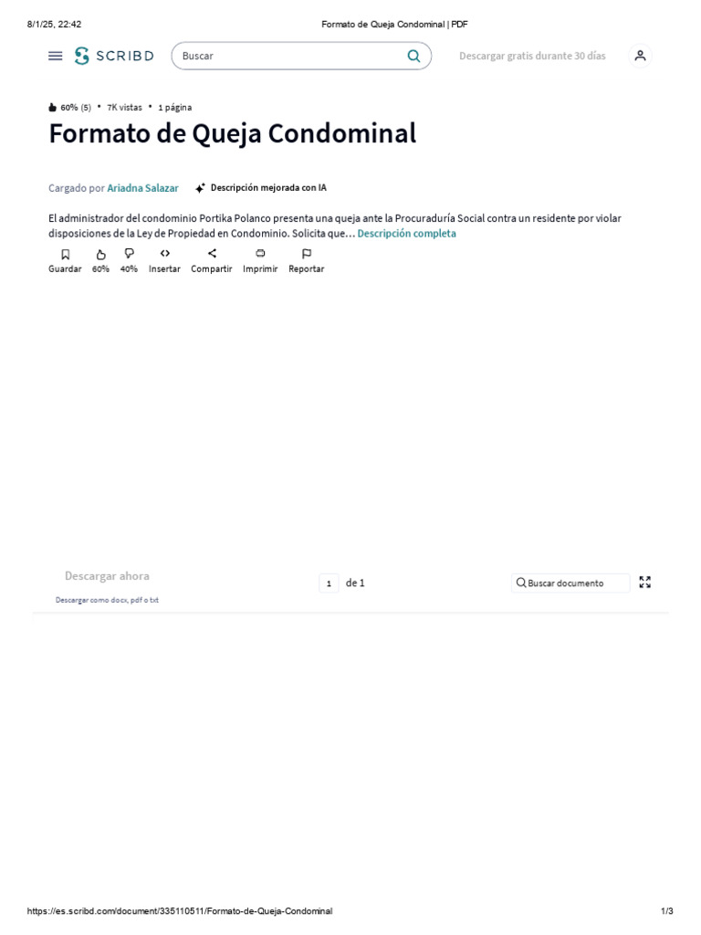 Formato de Queja Condominal - PDF | PDF
