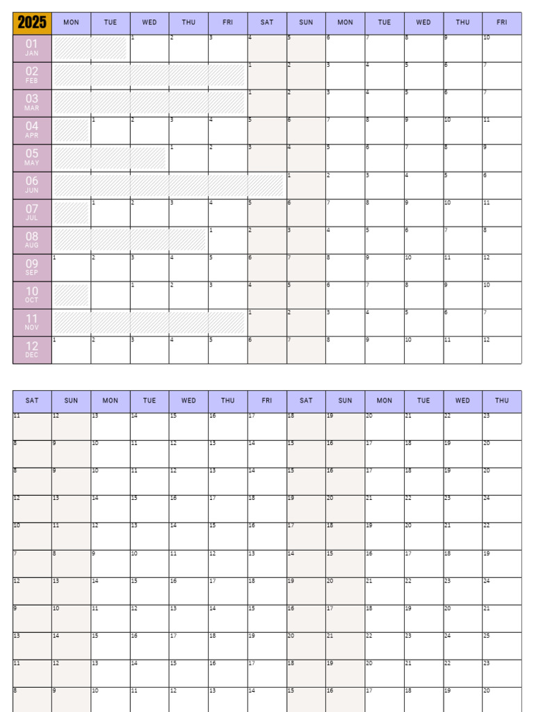 Violet Colorful Simple Funky Minimalist 2025 Block Year Goals Planner ...
