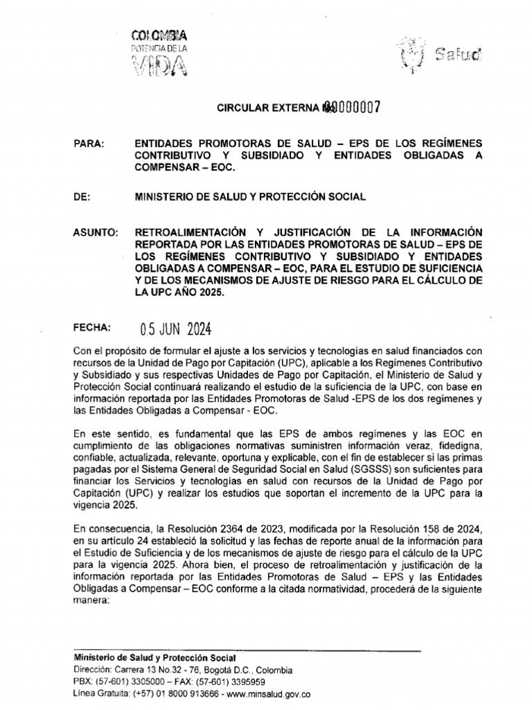Circular Externa 007 de 2024 | PDF