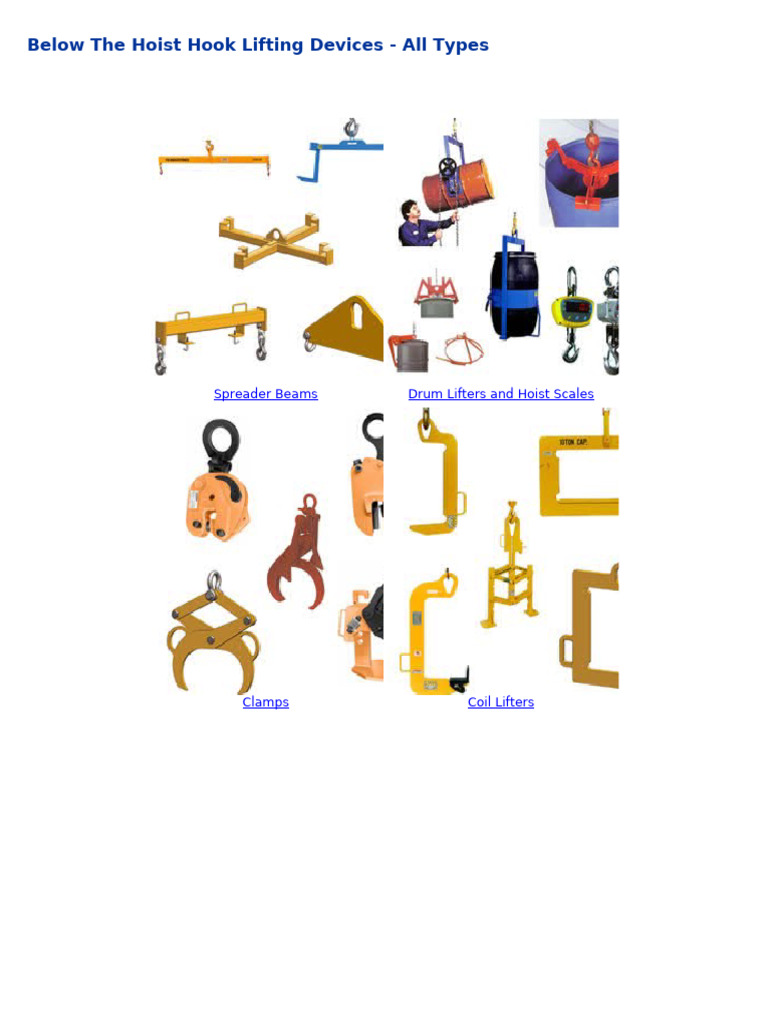 Below the Hoist Hook Lifting Devices | PDF