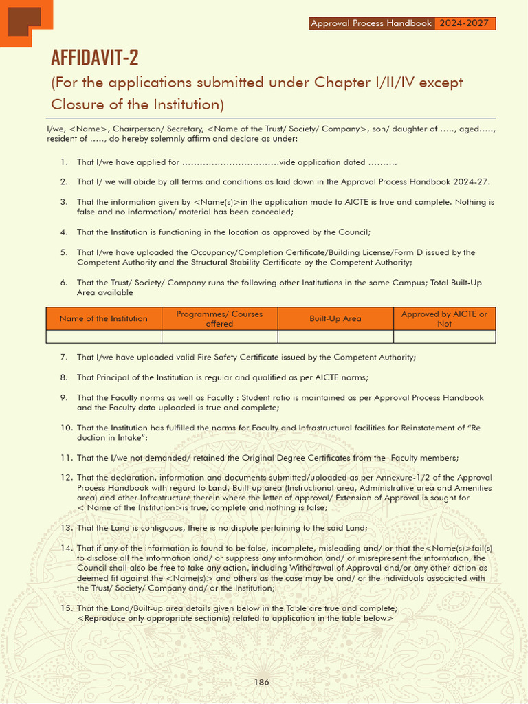 AFFIDAVIT-2 For The Applications Submitted Under Chapter 1 2 4 | PDF | Affidavit | Government