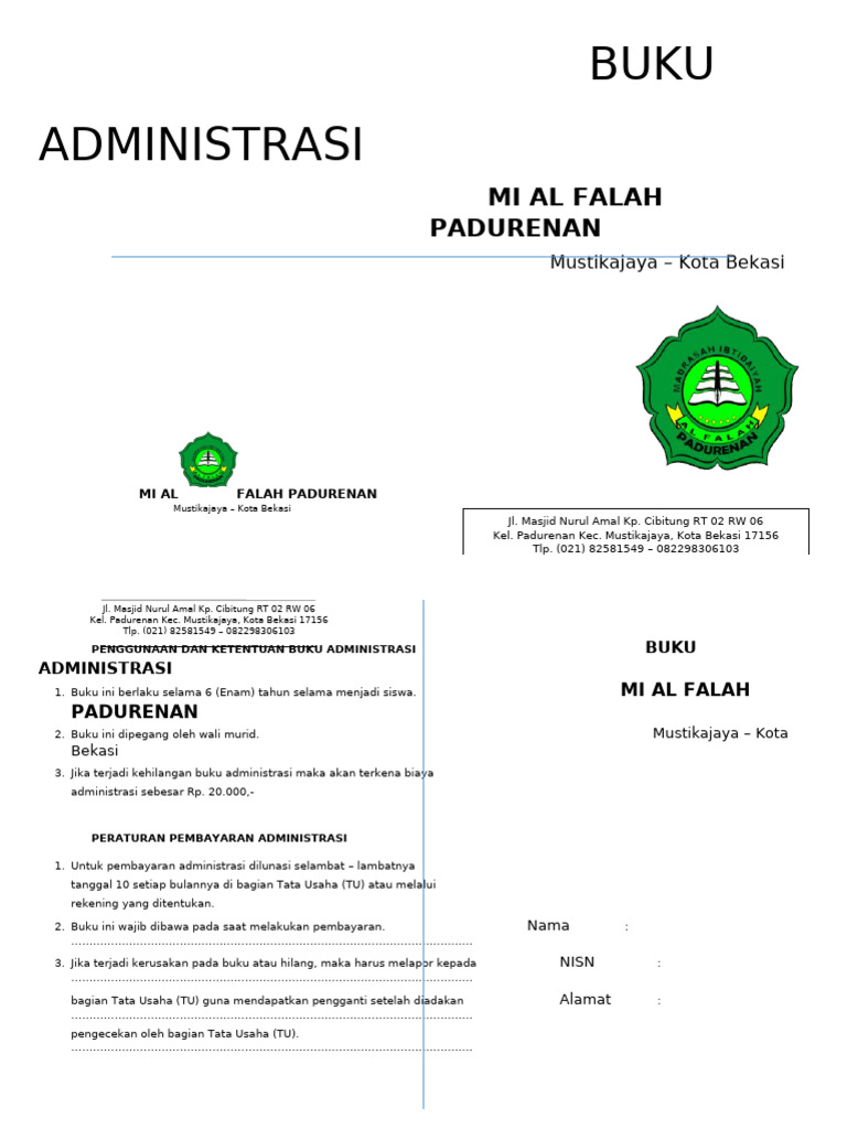 Format Buku Administrasi Pdf