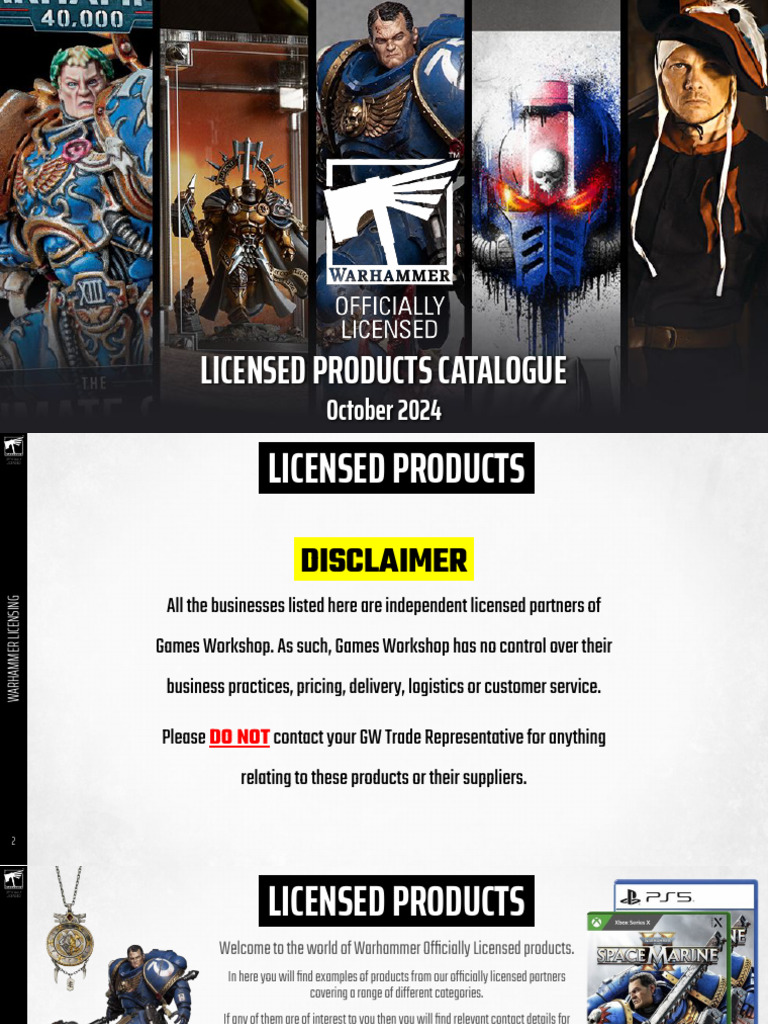 Warhammer Licensed Products Catalogue | PDF