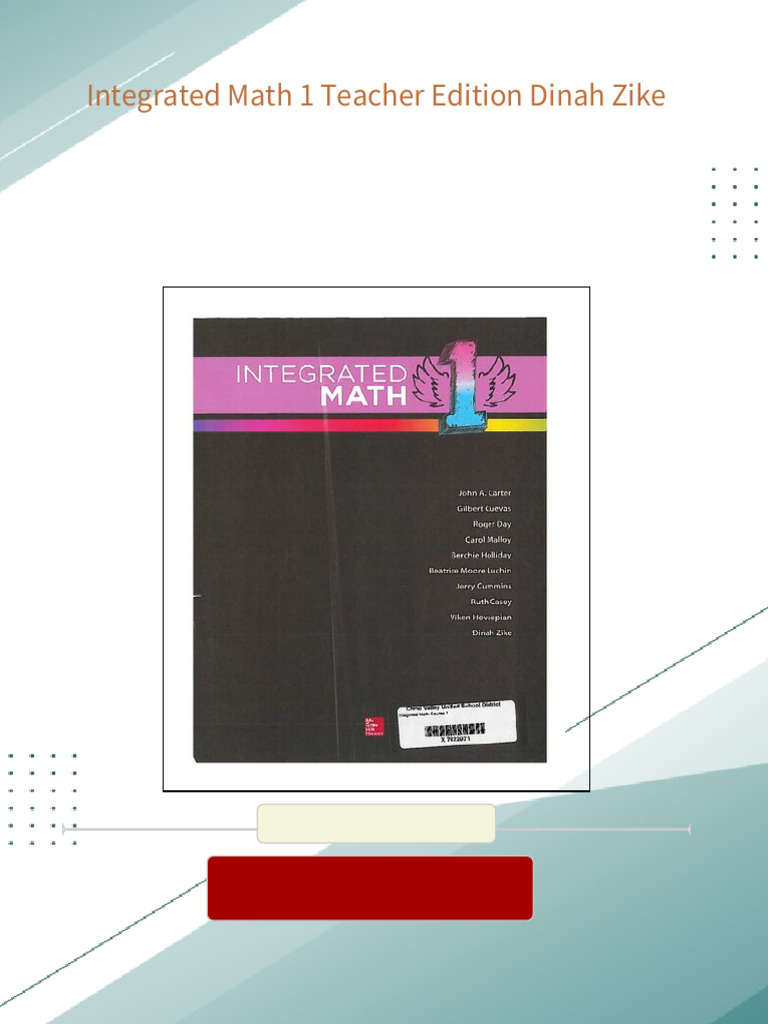 Instant Access to Integrated Math 1 Teacher Edition Dinah Zike ebook ...