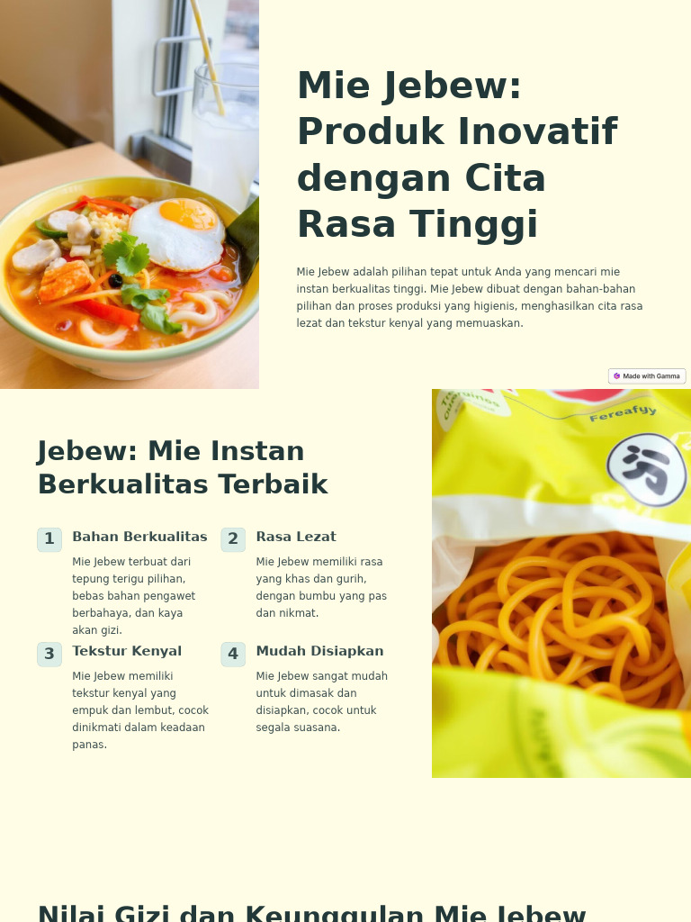Mie Jebew: Mie Instan Berkualitas Tinggi | PDF