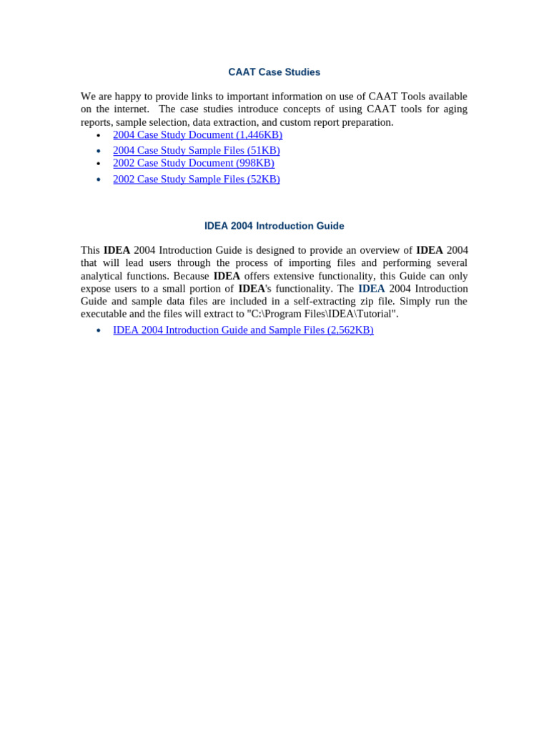 CAAT-Case Studies | PDF