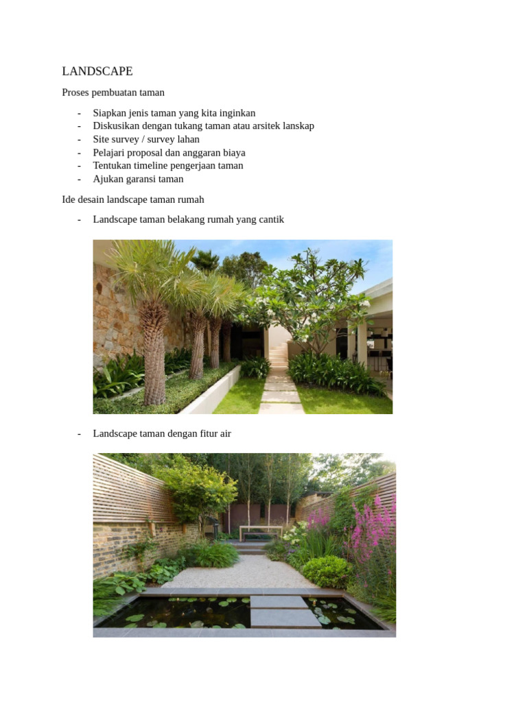Ide Landscape Taman Belakang Rumah | PDF