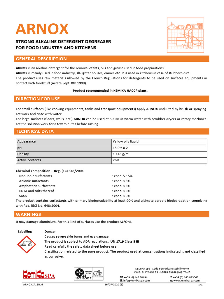 ARNOX_T_EN_6_0 | PDF | Detergent | Surfactant
