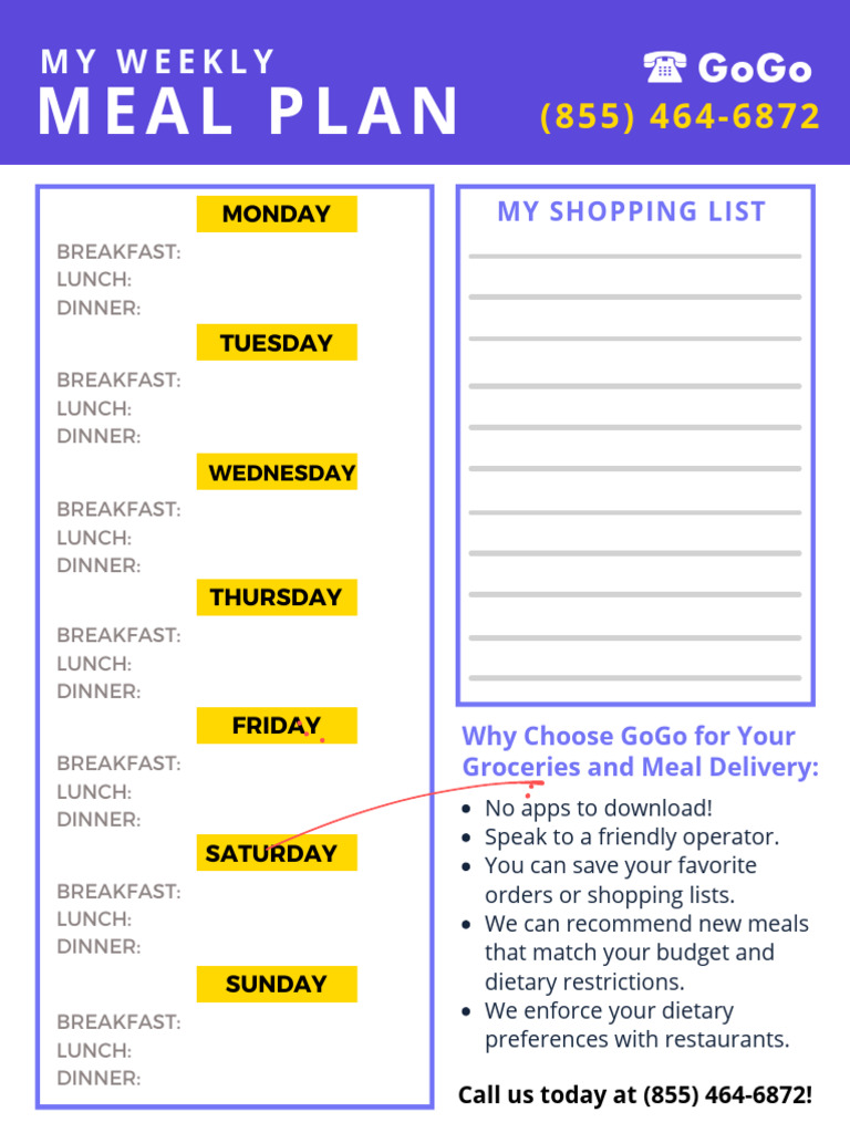 GoGo Meal Planning Menu | PDF