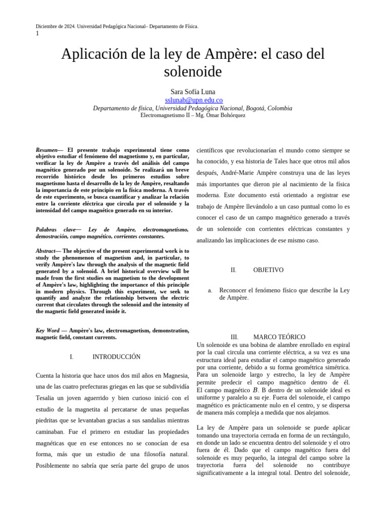 Laboratorio 2-Electro 2 | PDF | Campo magnético | Corriente eléctrica