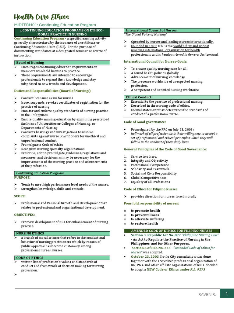 HCE MT 01 | PDF | Nursing