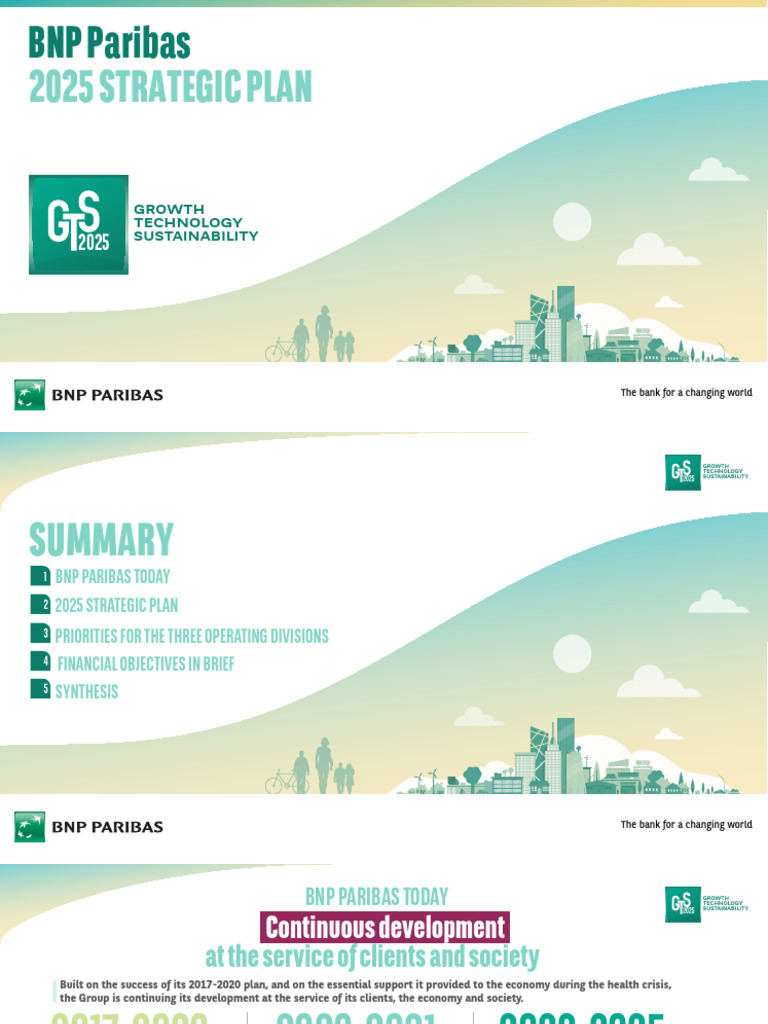 BNP Paribas 2025 Strategic Plan | PDF | Sustainability | Banks
