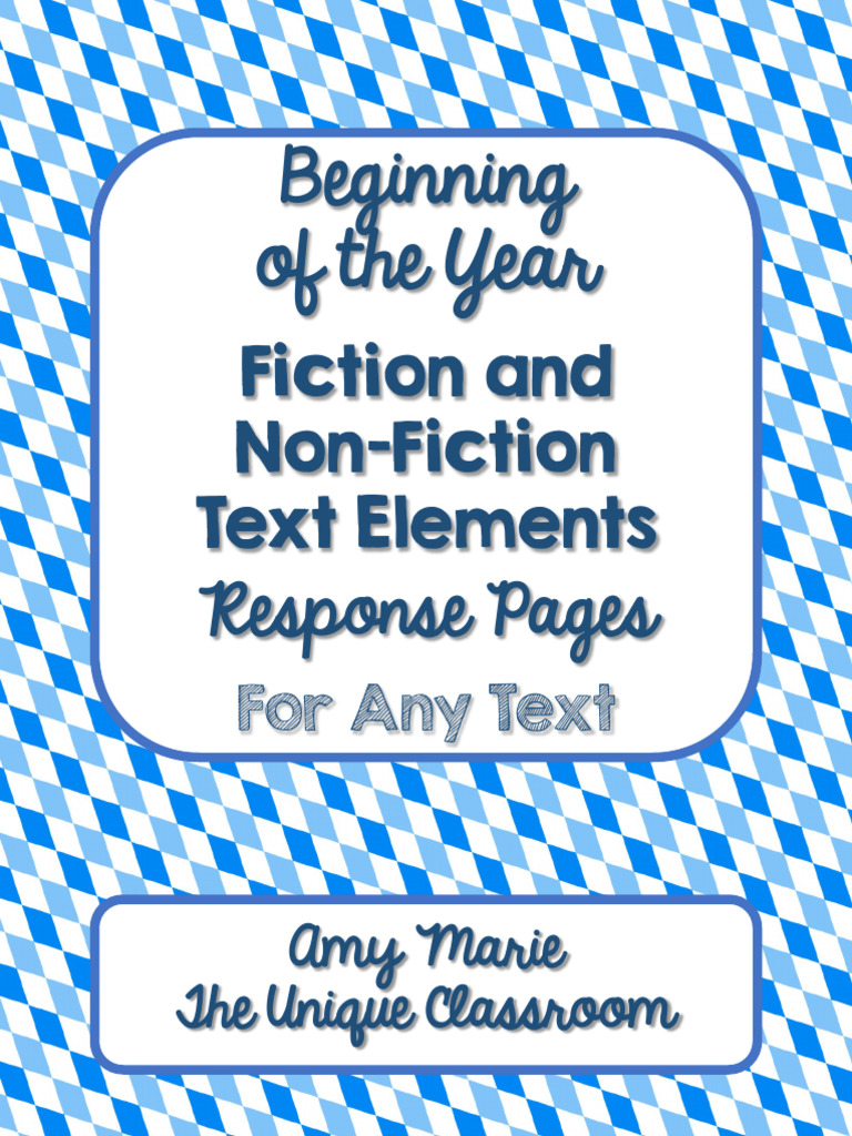Beginning of The Year: Fiction and Non-Fiction Text Elements | PDF ...