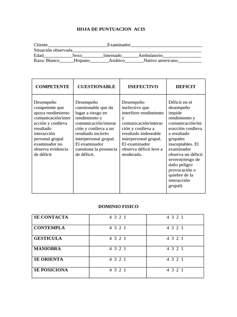 Acis Evaluacion de Terapia | PDF | Sicología | Psicología Social