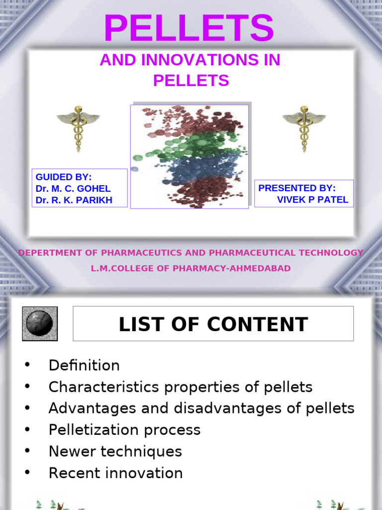 Pellets Vivek | PDF | Pharmaceutical Formulation | Tablet (Pharmacy)