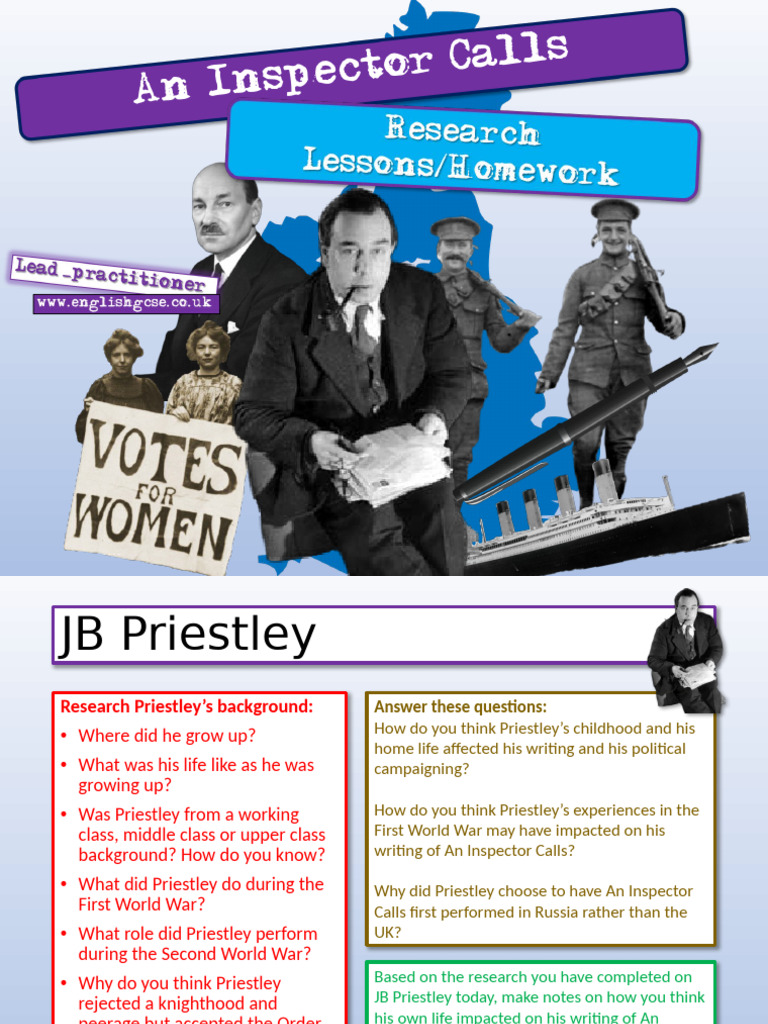 An Inspector Calls Research Lessons | PDF