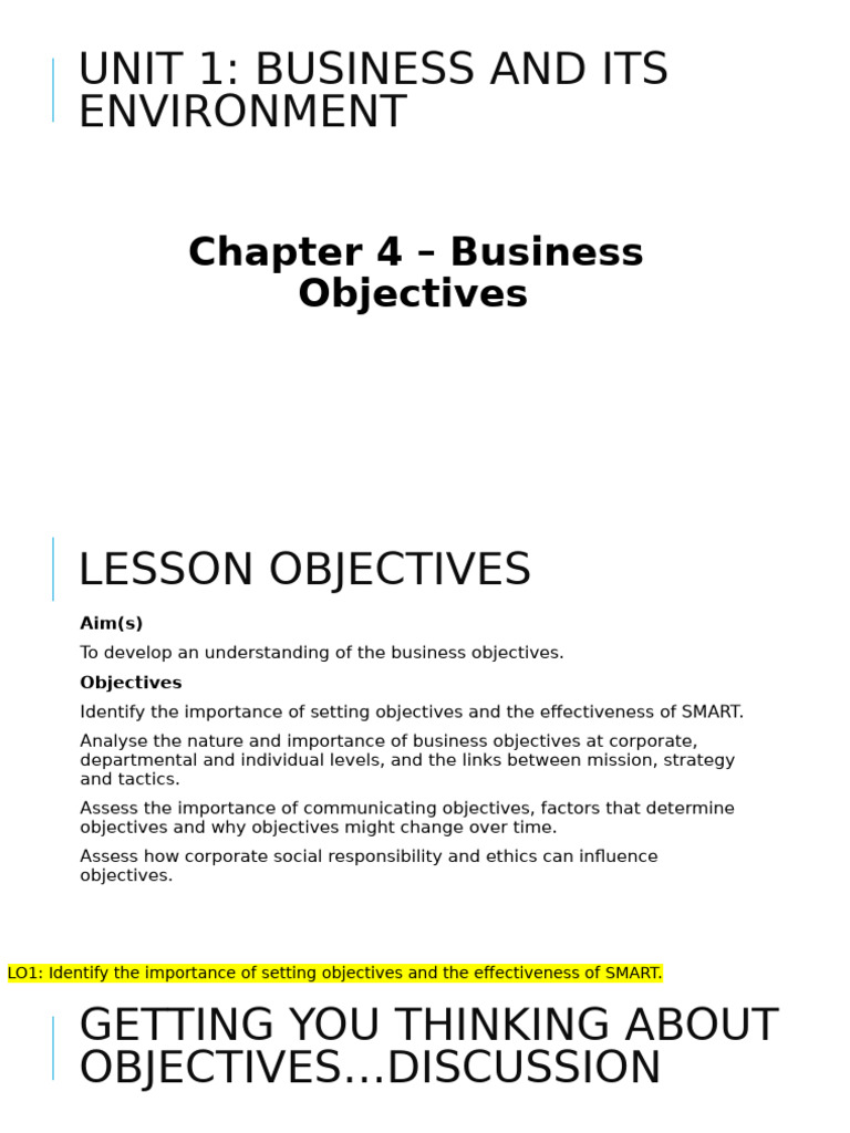 Understanding Business Objectives and SMART | PDF | Corporate Social ...