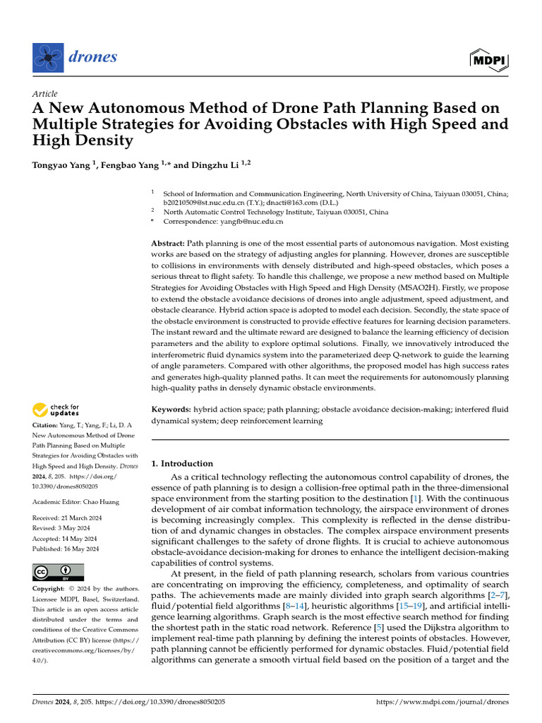 A New Autonomous Method of Drone Path Planning Based on Multiple ...