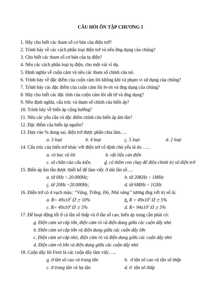 Bai Tap CH 1 KTDT | PDF