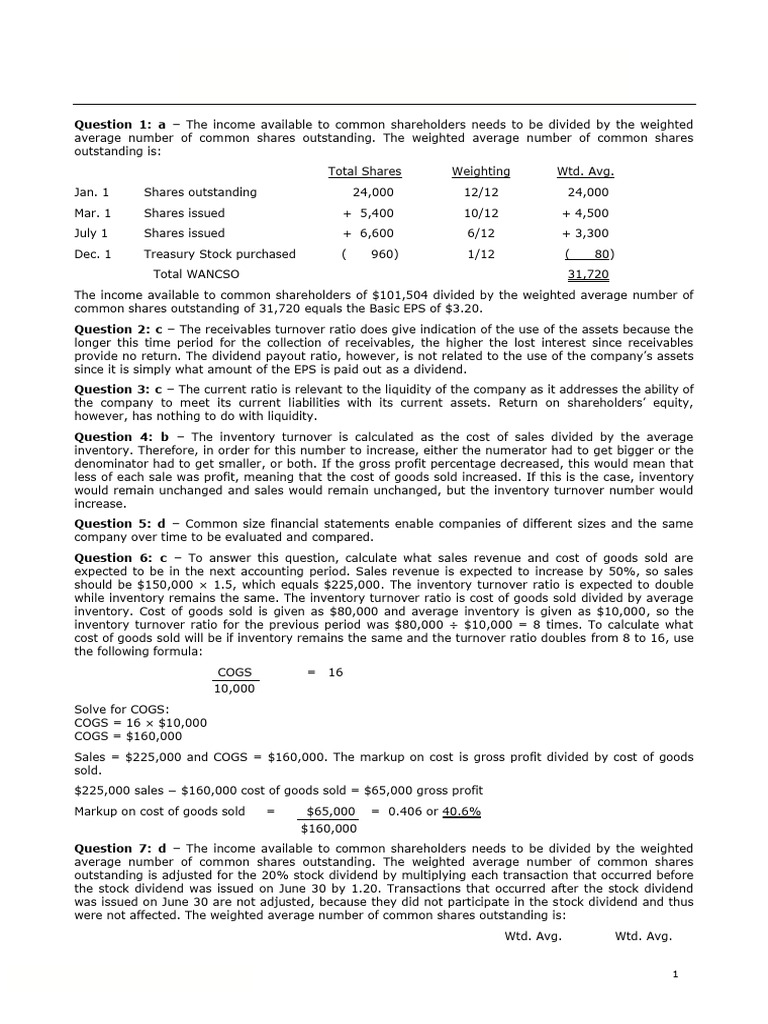 CMA P2 Mock Exam 1 Answers_231018_094749 (1) | PDF | Net Present Value | Depreciation