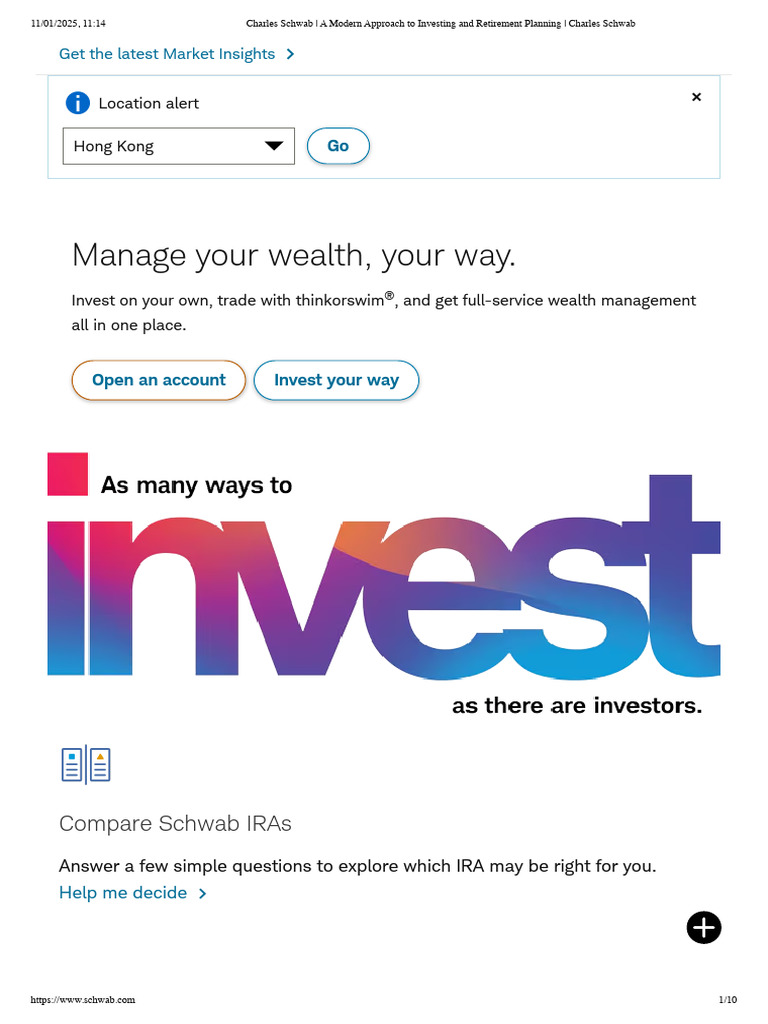 Charles Schwab A Modern Approach To Investing Retirement