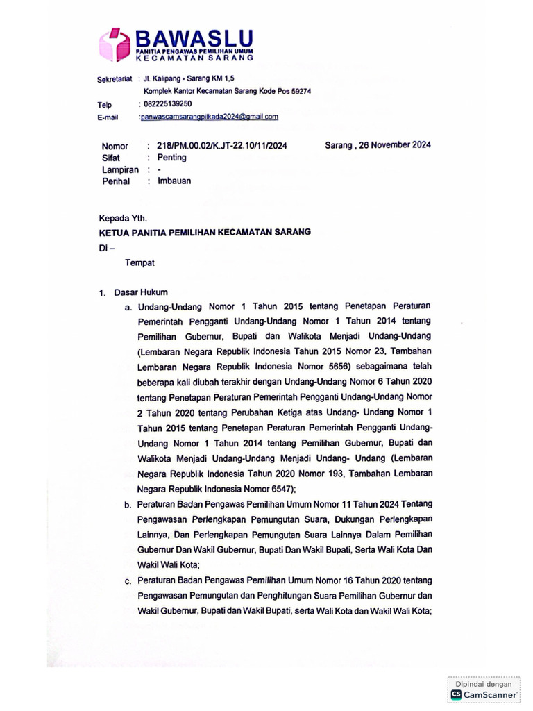 Imbauan Tungsura PPK Sarang | PDF