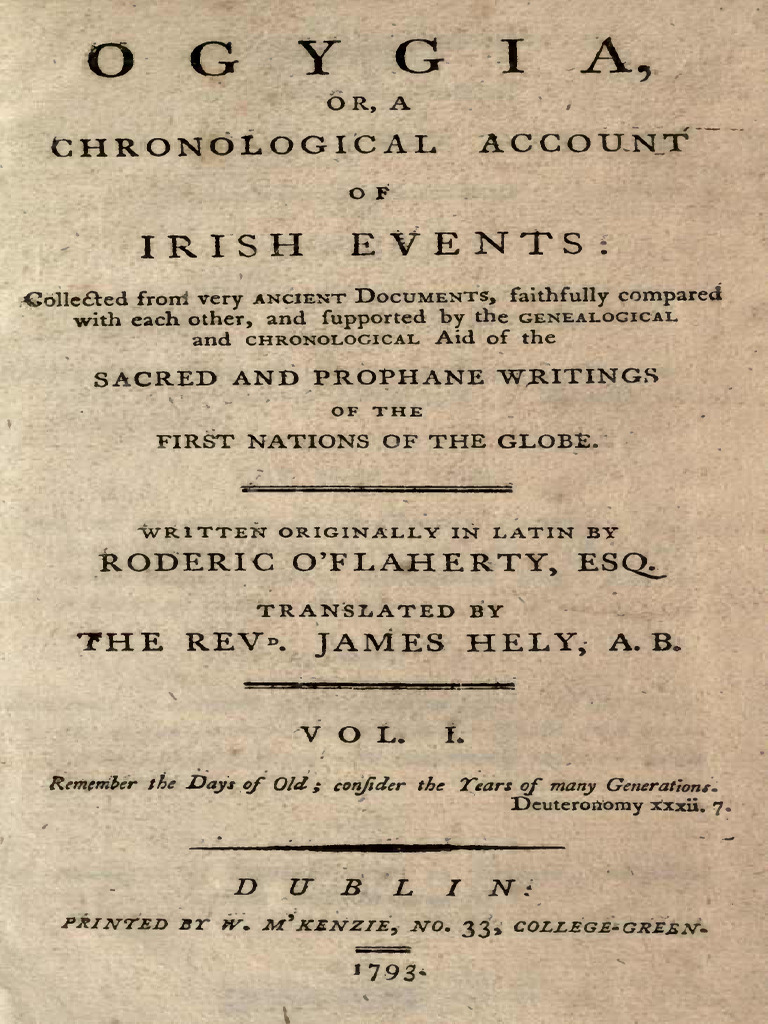 1.Ogygia-Chronological Account of Irish Events (1793) | PDF | Monarchy ...